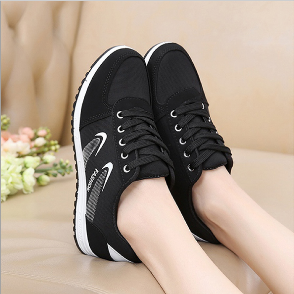 Buy Lattice Pattern Black Color Canvas Sneaker Shoes | Look Stylish ...